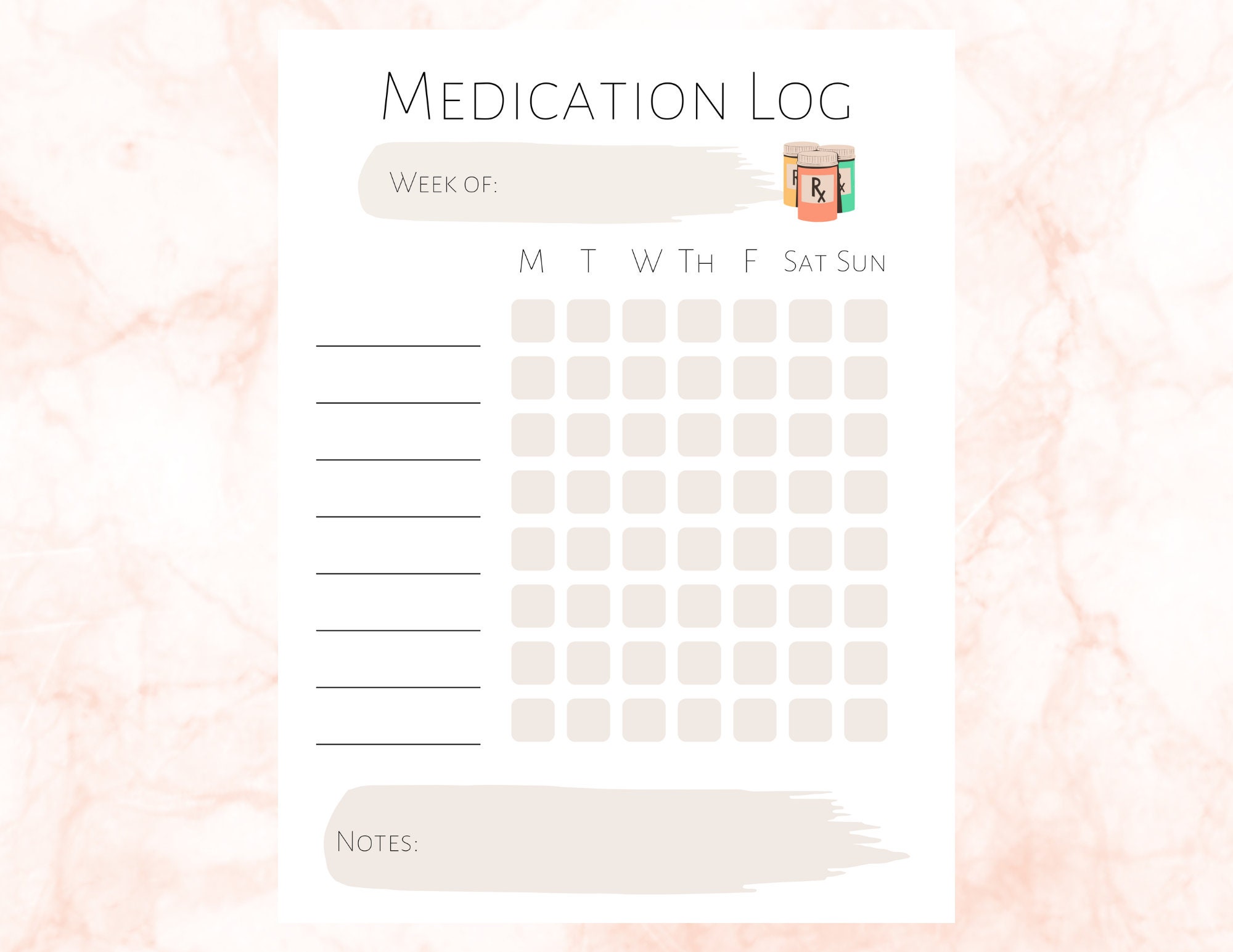 Medication Log Prescription Tracker Pharmaceutical List - Etsy