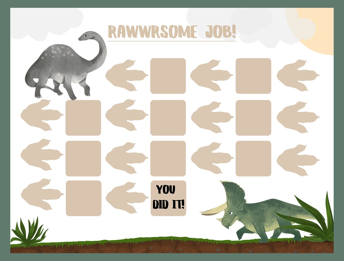 Dinosaur Reward Chart Potty Training Chart Sticker Chart Chore Chart ...
