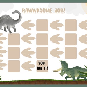 Dinosaur Reward Chart Potty Training Chart Sticker Chart - Etsy
