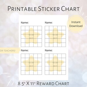 Student Teacher Sticker Chart | Multiple Sticker Charts | Reward Chart ...