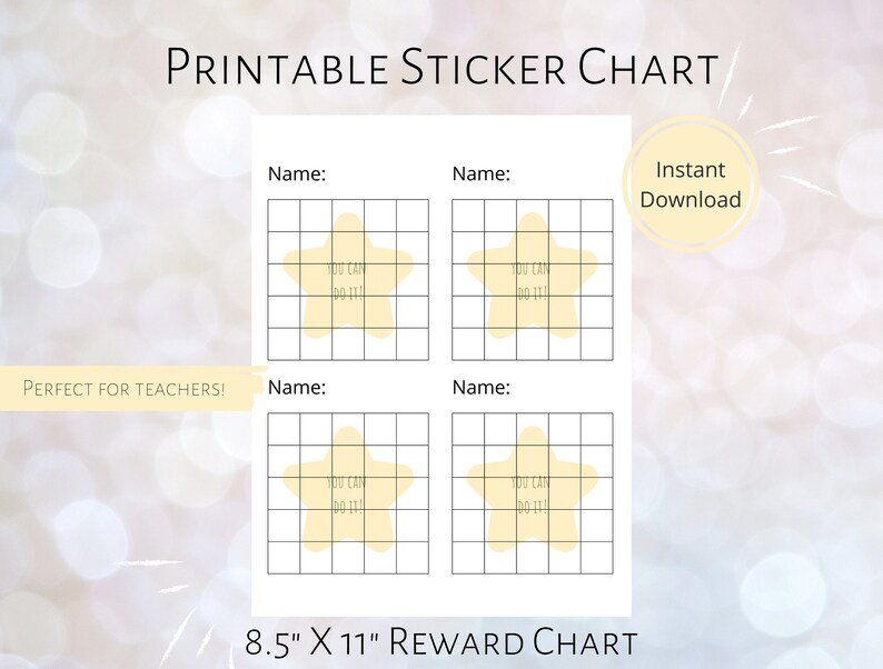 Student Teacher Sticker Chart | Multiple Sticker Charts | Reward Chart ...
