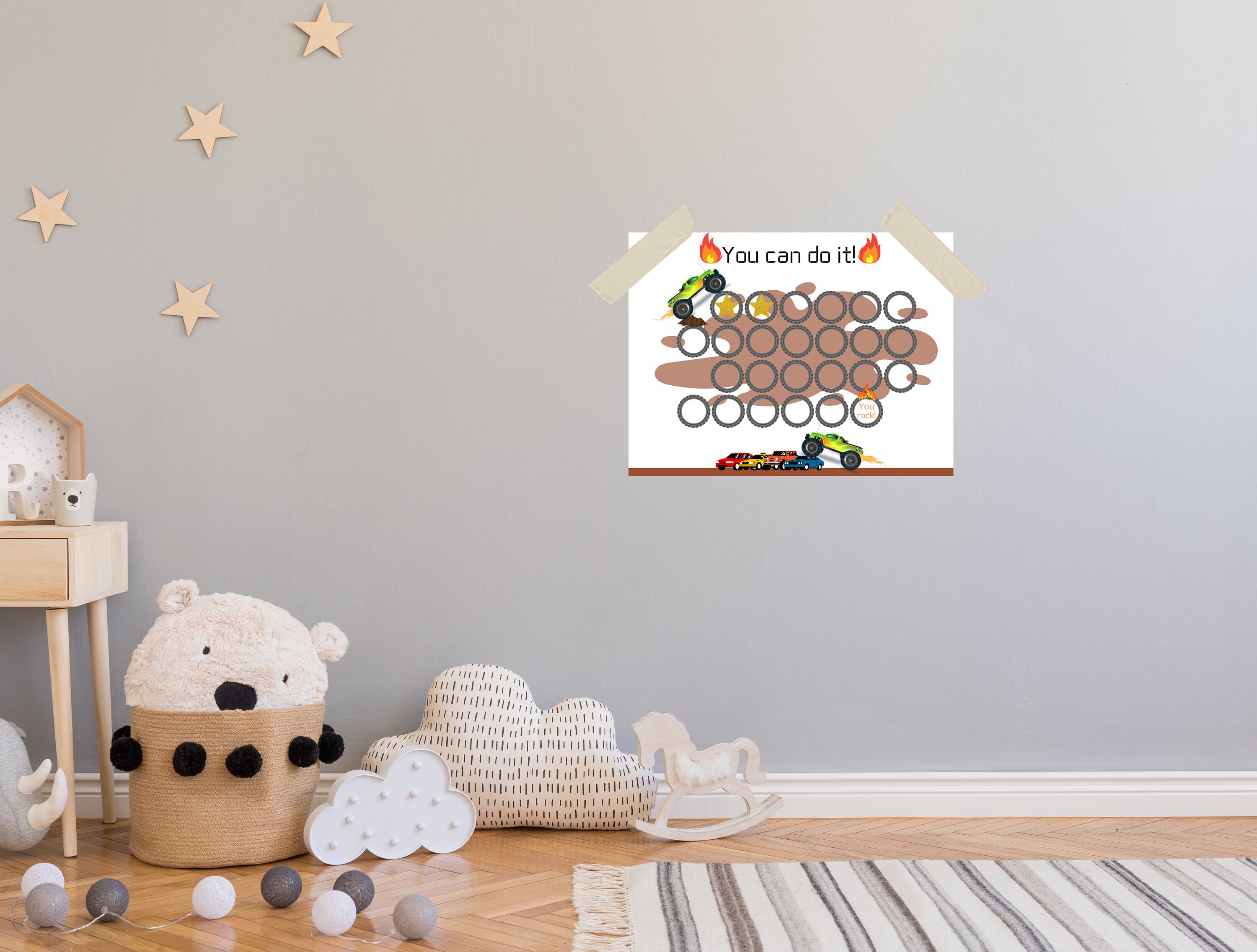 Monster Truck Sticker Chart | Reward Chart | Boy Potty Training Chart ...
