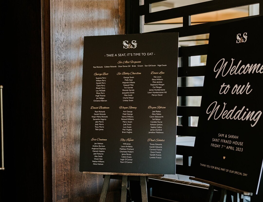 Black Wedding Seating Chart: A1 Size, Guest Seating Board - Etsy