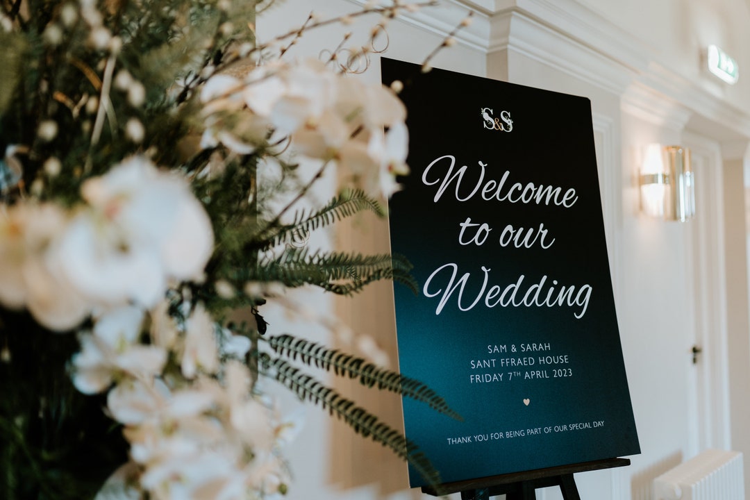 Wedding Welcome Sign, Black Welcome Sign, Welcome Board - Etsy