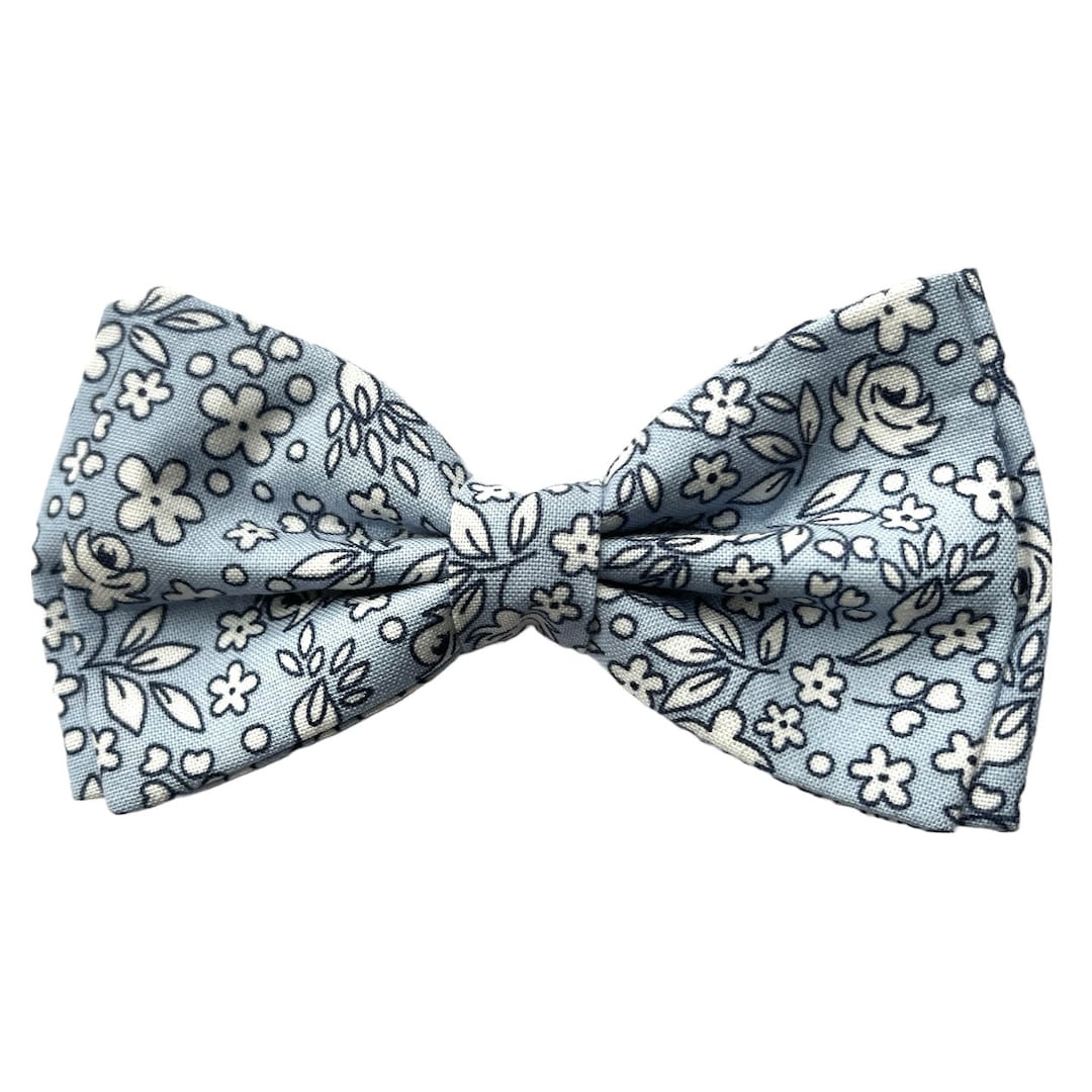 Blue White Floral Bow Tie Baby Blue Boys Bow Tie Sky Blue Flower ...