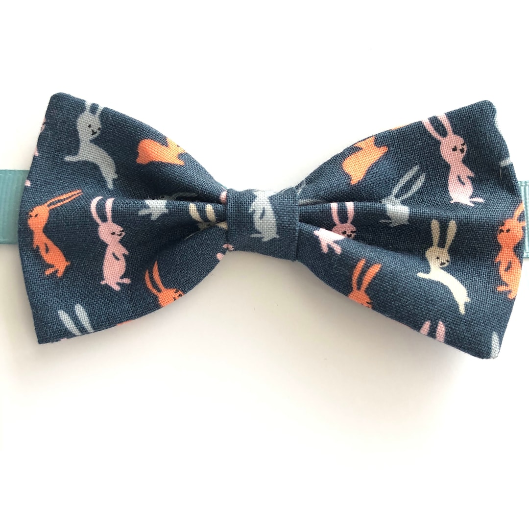 Easter Bow Tie Boys Rabbit Bow Tie Navy Easter Toddler Bowtie Boys Bow ...