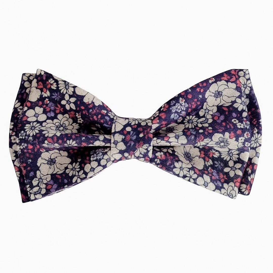 Purple Floral Bow Tie – Liberty of London Fabric | Violet, Lavender ...