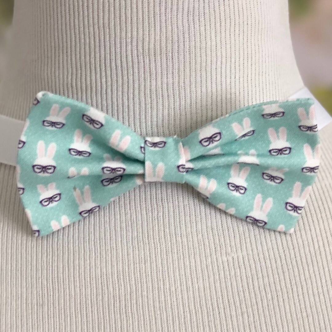 Blue Easter Bow Tie, Bunny Bow Tie, Rabbit Bow Tie, Glasses Bow Tie ...