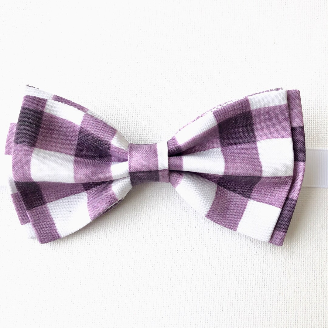Purple Check Bow Tie Boys Bow Tie Plum Gingham Bow Tie Toddler Infant ...