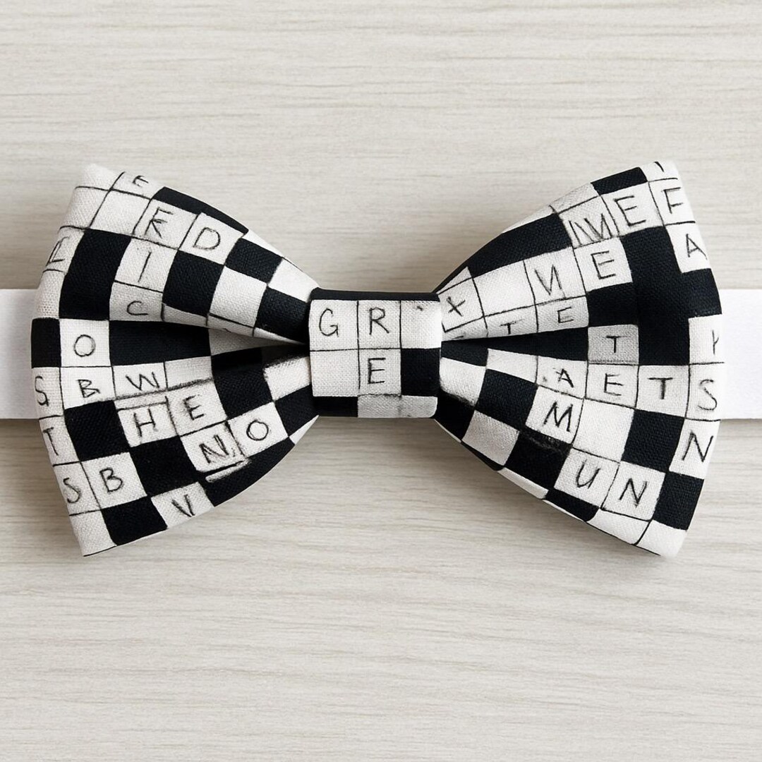 Crossword Puzzle Bow Tie New York Times Nerdy Gift Idea Word Game - Etsy