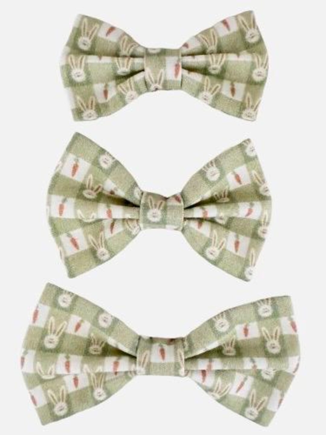 Light Green Easter Bow Tie Rabbits Carrots Pale Green Check Plaid Boy ...