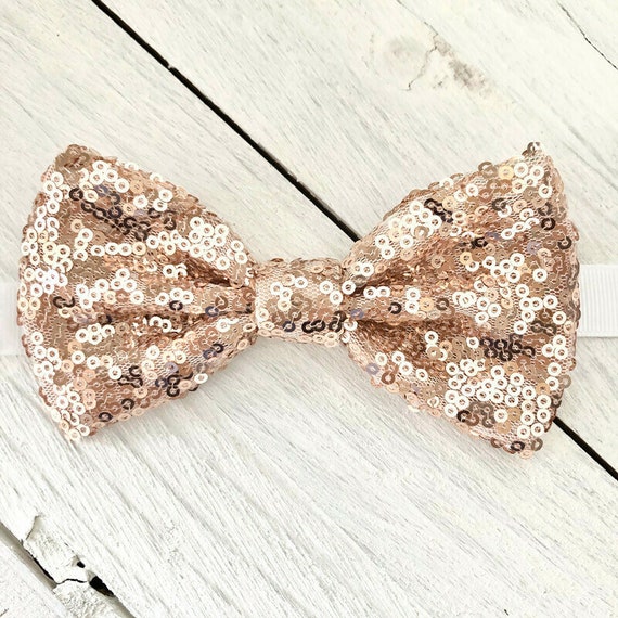 Champagne Sequin Bow Tie Light Gold Sequin Bow Tie Men Bow | Etsy