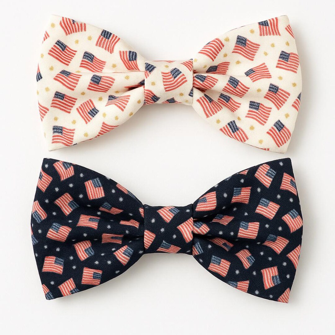 American Flag Bow Tie Flag 4th of July Red White Blue Bow Tie Pocket ...