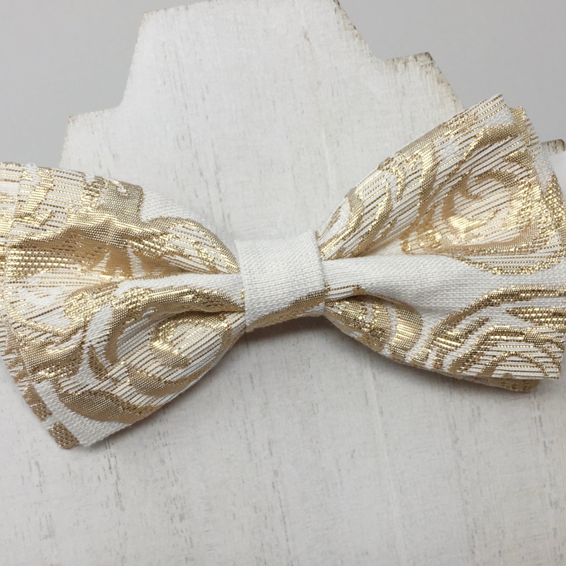 Gold Bow Tie Gold White Bow Tie Gold Mens Bow Tie Champagne | Etsy