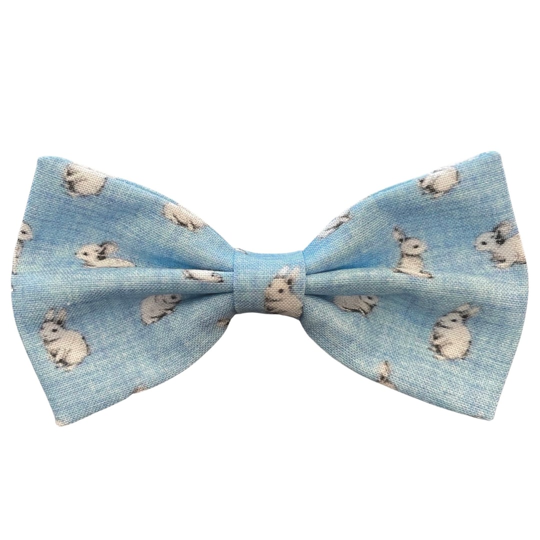 Light Blue Bunny Bow Tie Vintage Look Easter Bow Tie Baby Boy Rabbit ...