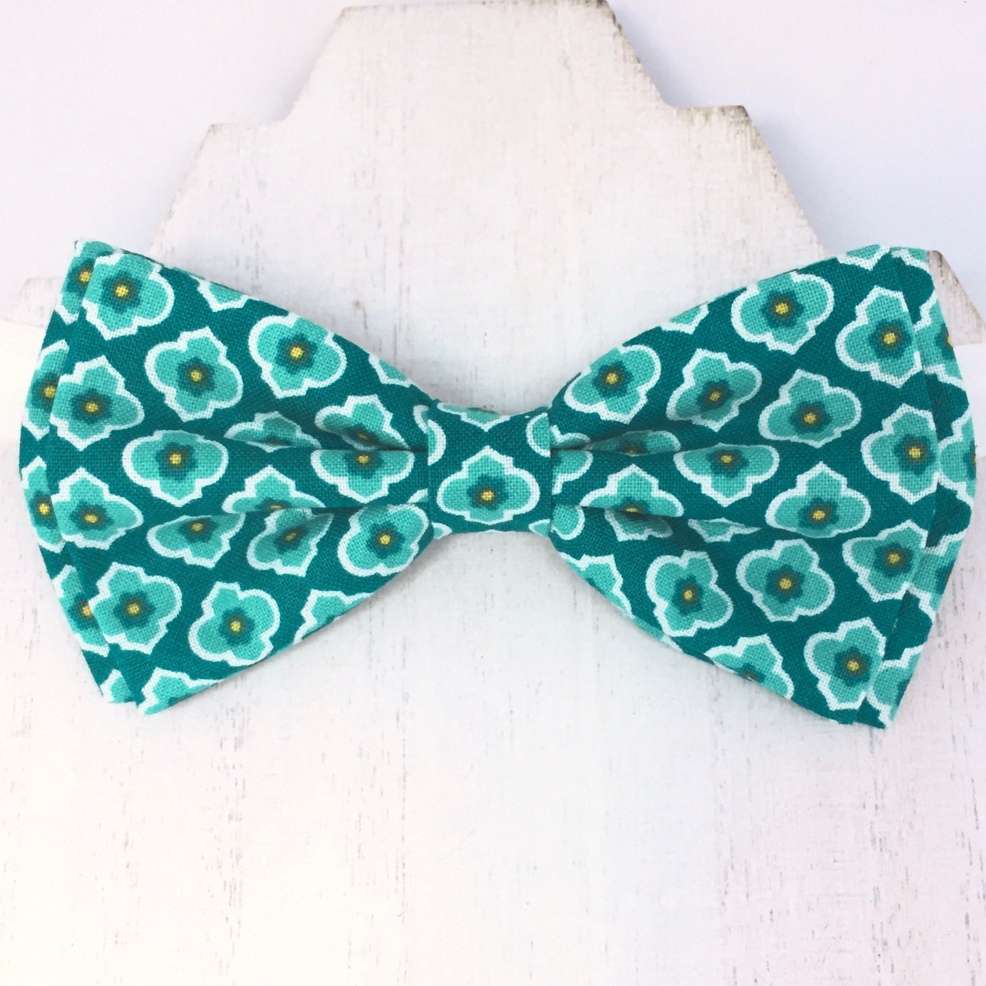 Teal White Bow Tie Teal Geometric Bow Tie Toddler Bow Tie Etsy de
