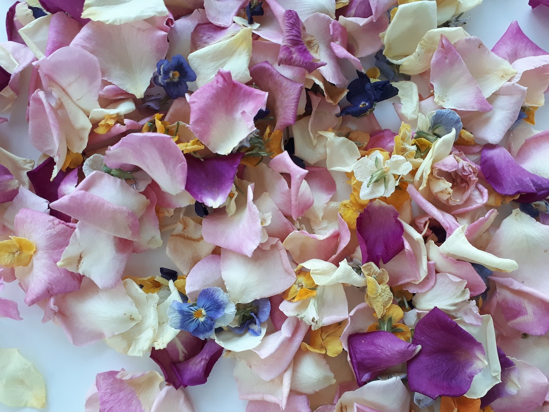10 Cups = 2 Liters Pink Freeze-dried Rose Petals & Pansies: Eco Wedding ...