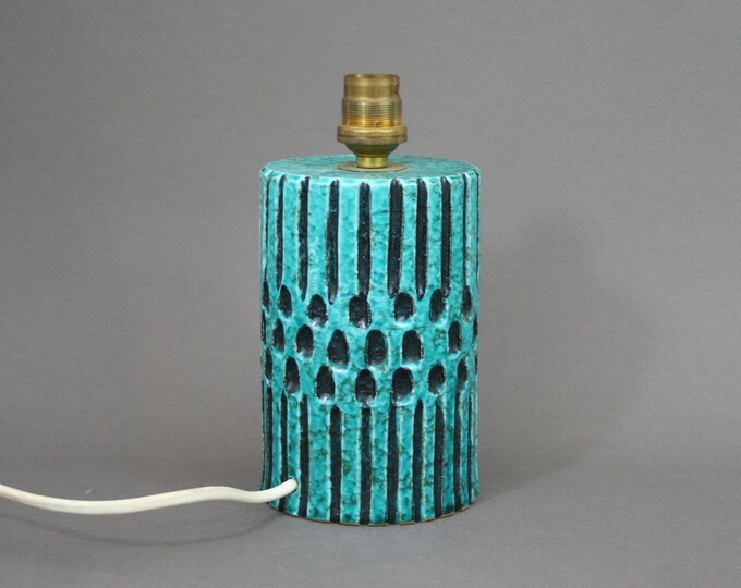 Vintage 1960s BITOSSI Lamp Base, Small Turquoise Pottery, Mid Century ...