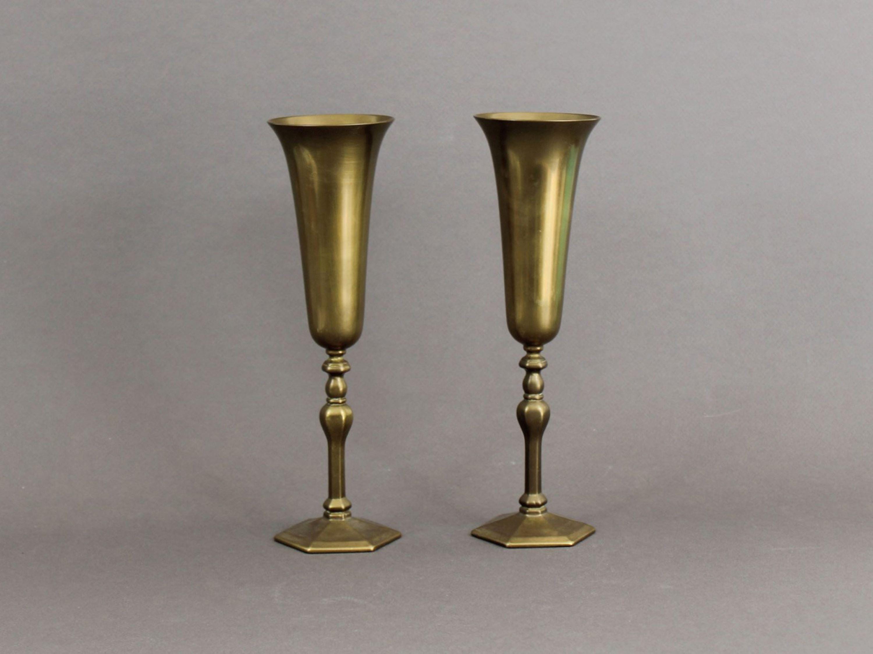 Vintage 1970s VALENTI Spain Brass Champagne Glasses, Luxury Decor - Etsy