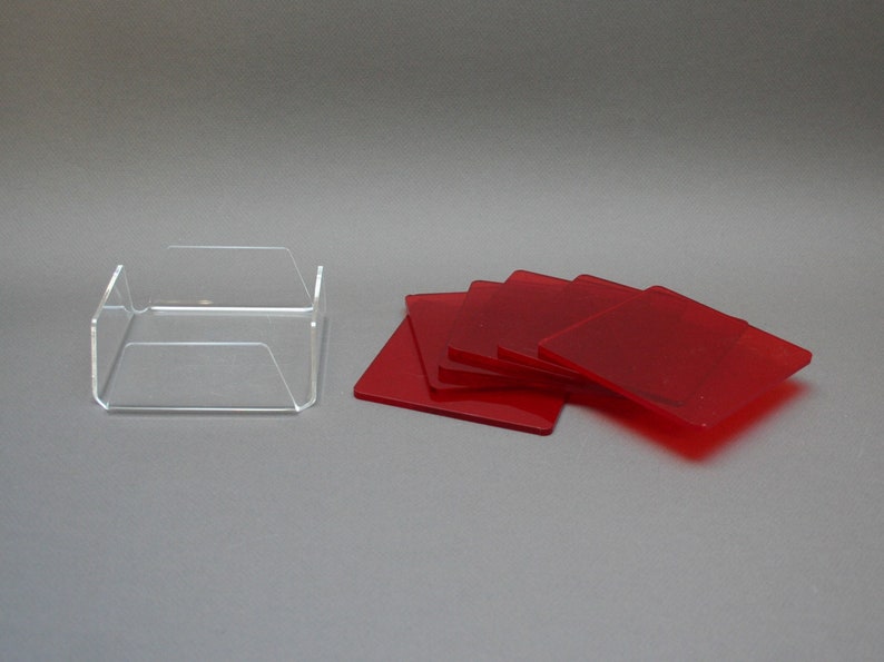 Vintage 1970s Set of 6 Lucite Coasters Minimalist Bar Cart - Etsy