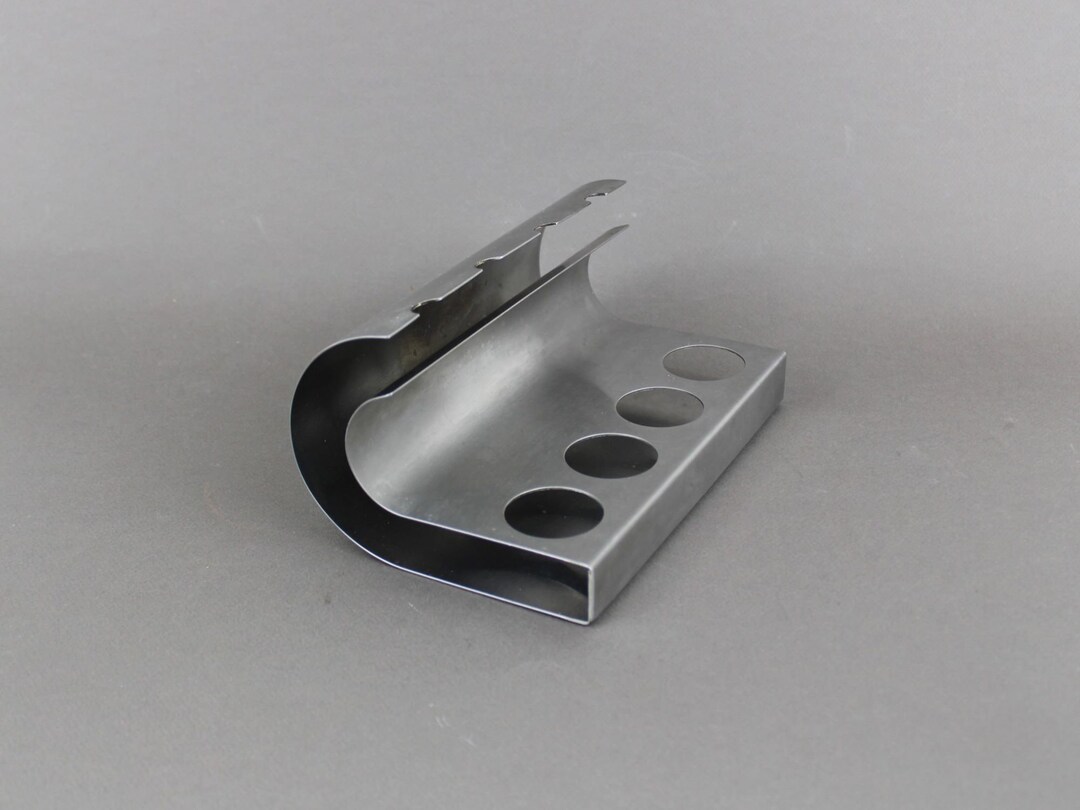 Vintage 1970s Metal Pipe Rack, Brushed Steel Display for 4 Smoking ...