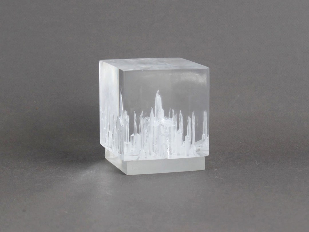 Vintage 1970s Lucite Cube Sculpture, Clear Paperweight, Modern Art - Etsy