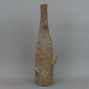 Vintage 1950s Tree Bark Covered Bottle, Naturalist Sculpture, Brutalist ...