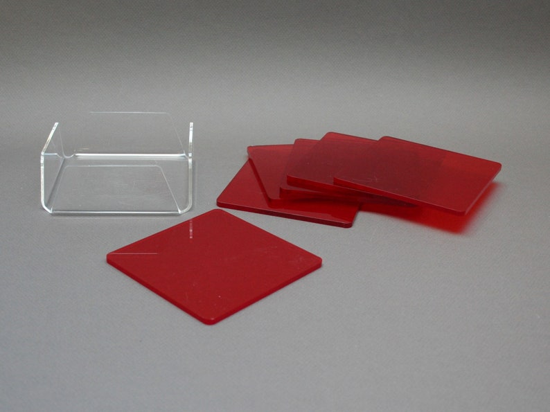 Vintage 1970s Set of 6 Lucite Coasters Minimalist Bar Cart - Etsy