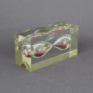 Vintage 1970s Small Hourglass Sand Timer, Resin Inclusion Sculpture ...