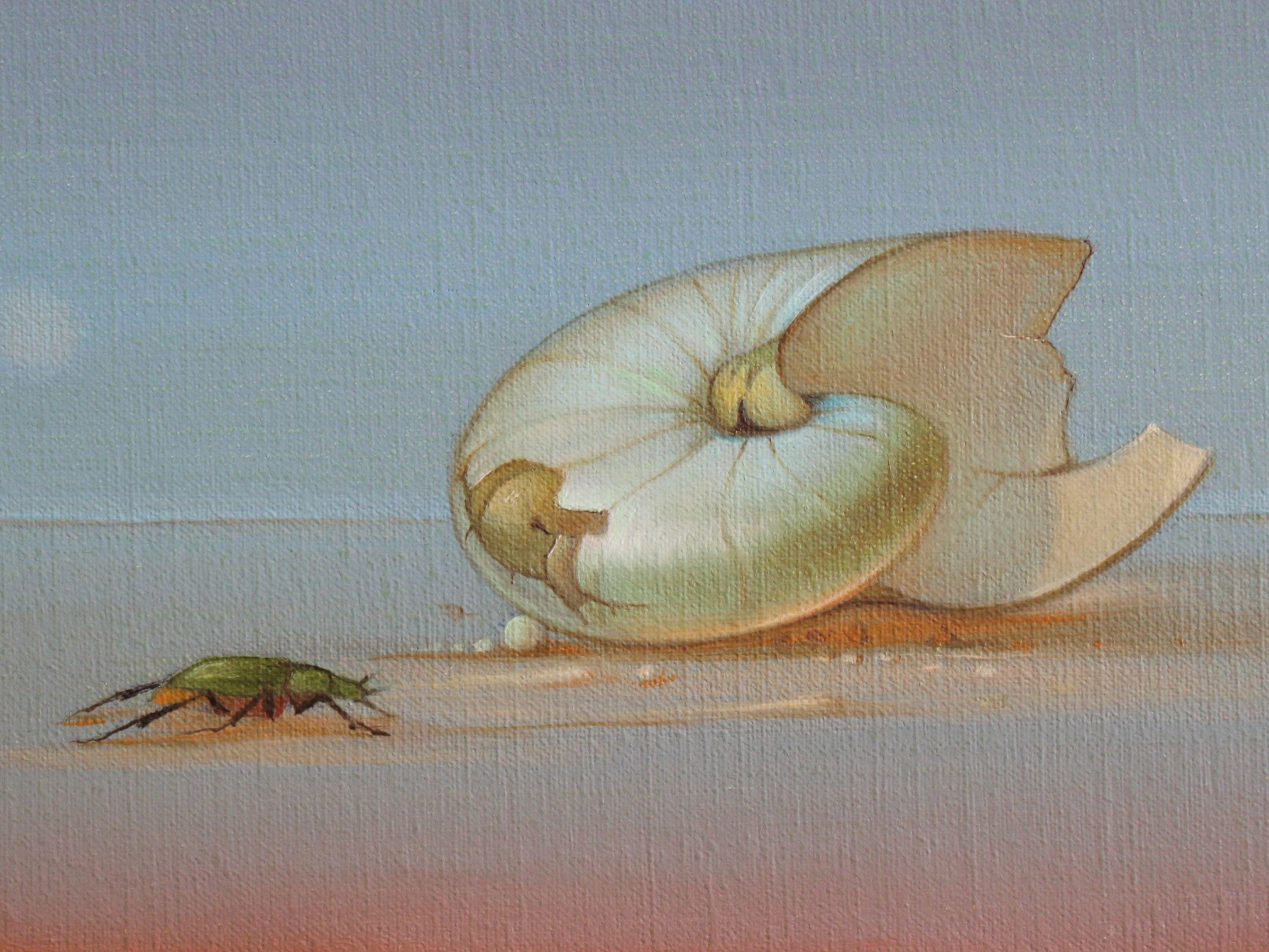 Vintage 1980s SERGE CARRE Surrealist Still Life Painting, Nautilus ...