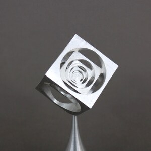 Vintage 1970s Aluminum Turner Cube, Modern Sculpture, Metal Paperweight ...