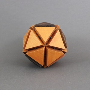 Vintage 1970s Wooden Sculpture Geometric Paperweight Desk - Etsy