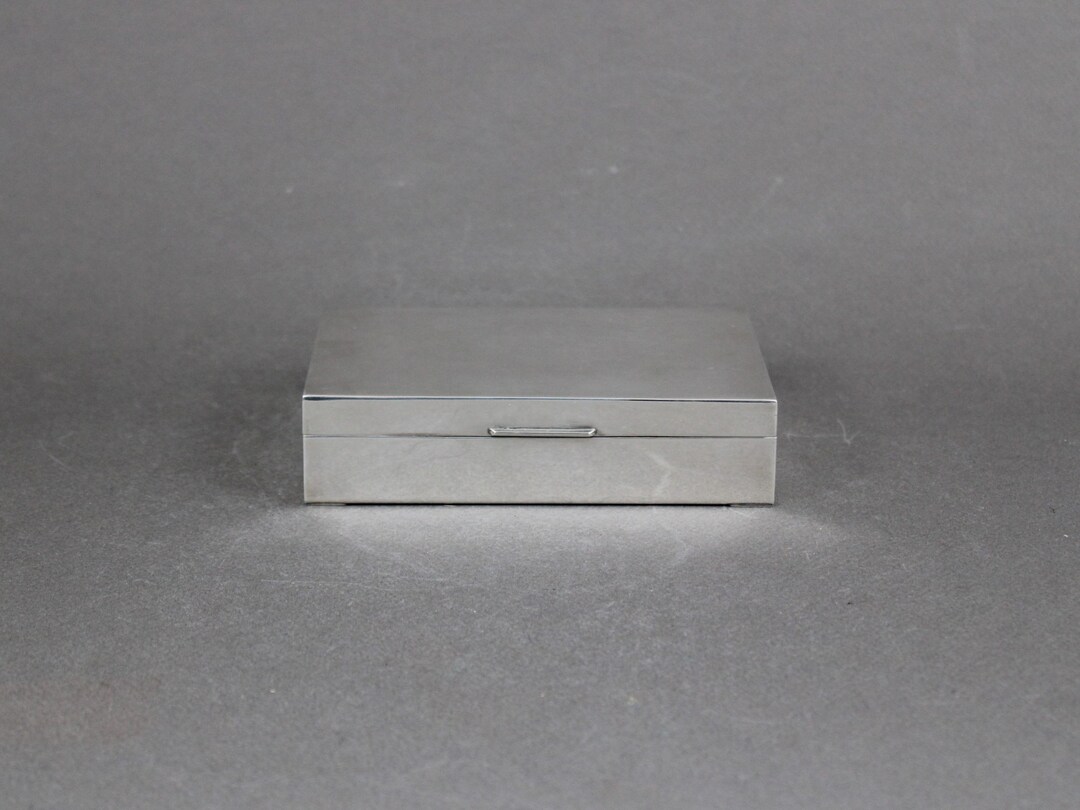 Vintage 1950s Sterling Silver Box, Art Deco Style, Antique 925 Silver Cigarette Humidor - Etsy