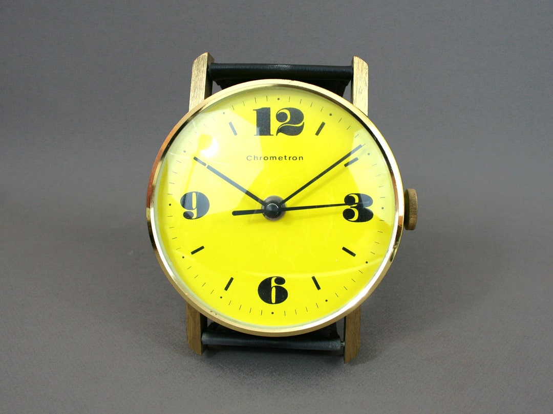 Vintage 1970s CHROMETRON Wall Clock, Giant Wristwatch, Office Wall ...