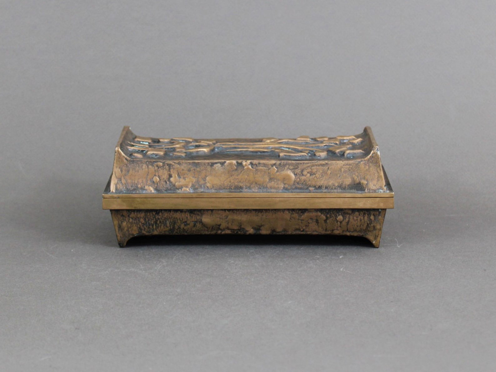 JACQUES LAUTERBACH Signed Bronze Brutalist Box, French Sculptural ...