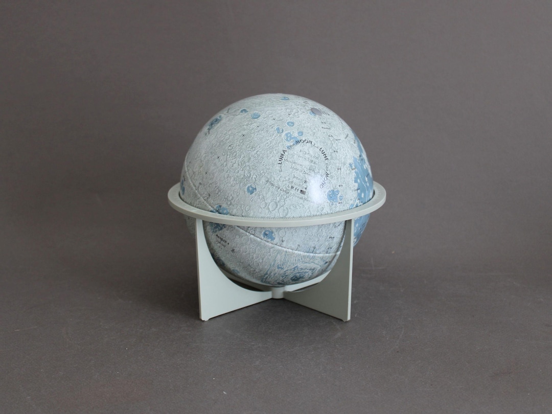 Vintage 1960s Moon Globe by SCAN GLOBE REPLOGLE, Made in Denmark, New ...