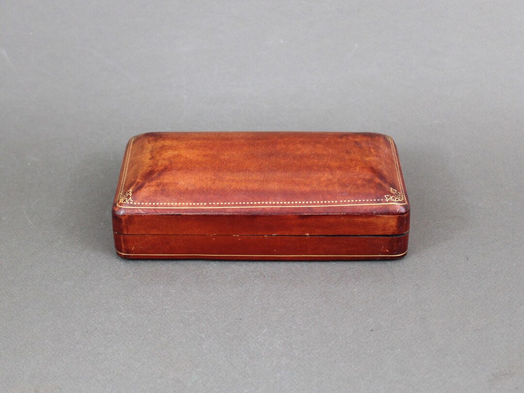 Vintage 1960s Florentine Brown Leather Box, Mid Century Decor, Made in ...