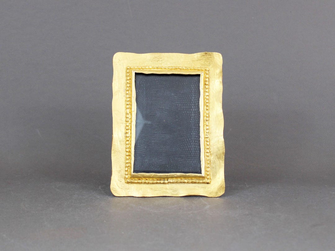 Vintage 1990s EDOUARD RAMBAUD Photo Frame, Golden Metal Decor, French ...