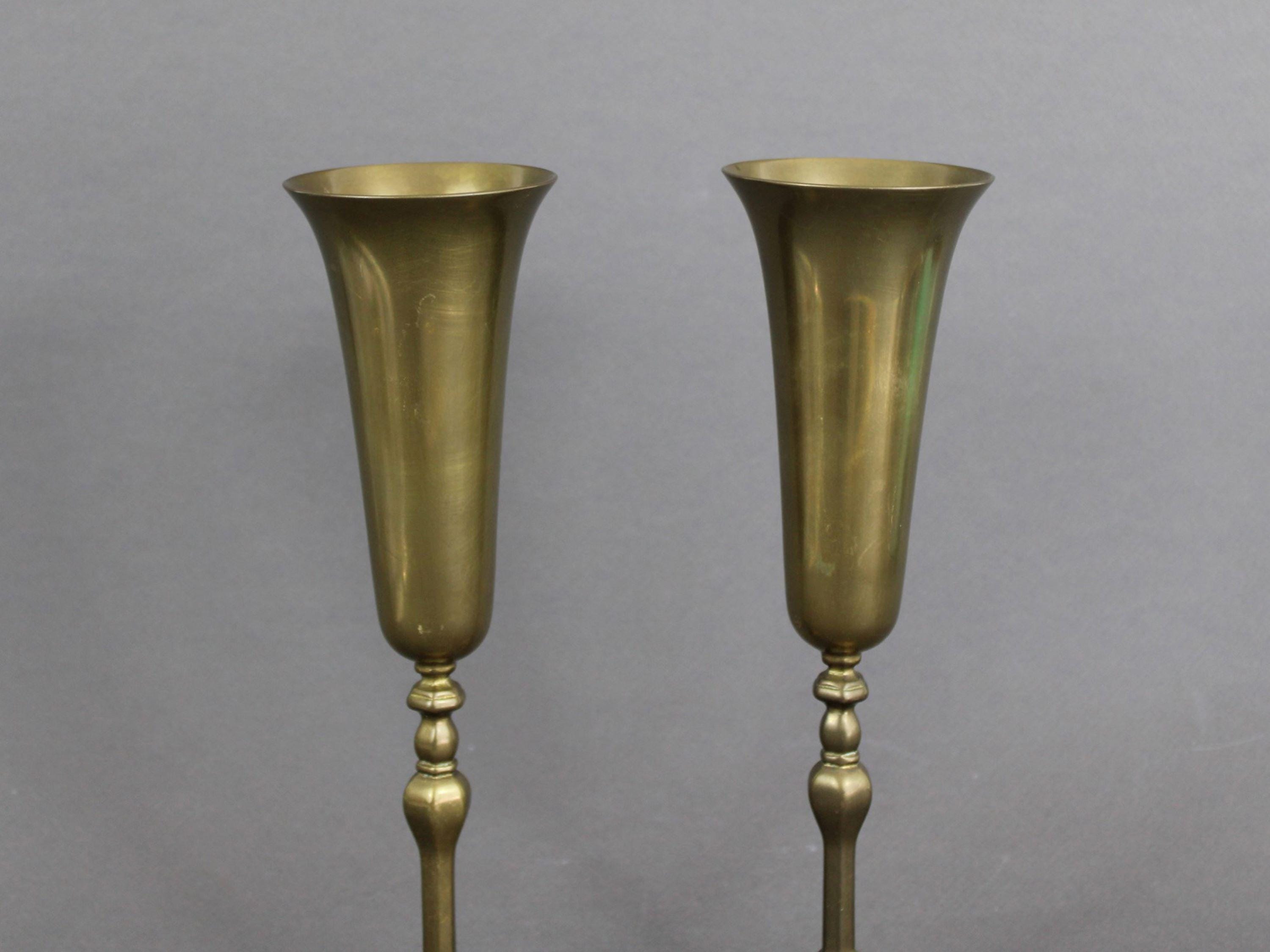 Vintage 1970s VALENTI Spain Brass Champagne Glasses, Hollywood Regency ...