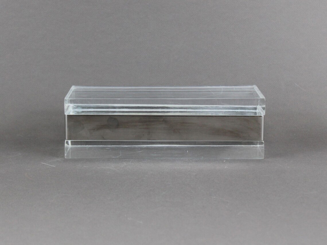 Vintage 1970s Lucite & Steel Decorative Box, Mid Century Modern Decor ...