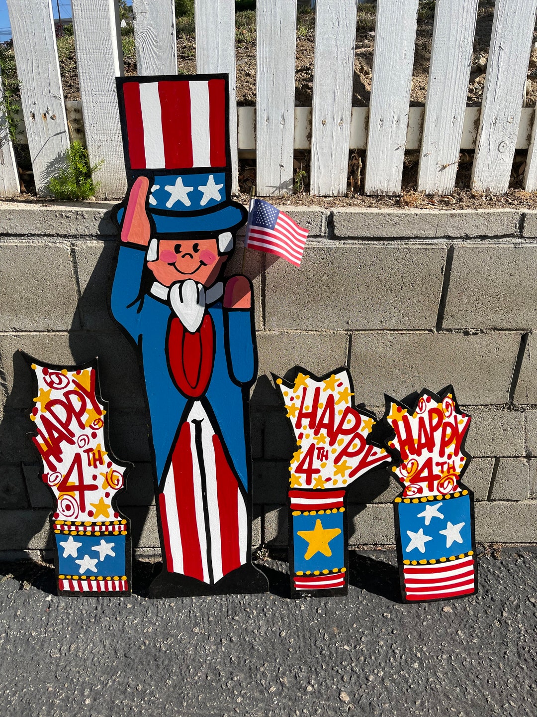 Uncle Sam 4 Cut Out Outdoor July 4th Yard Sign - Etsy