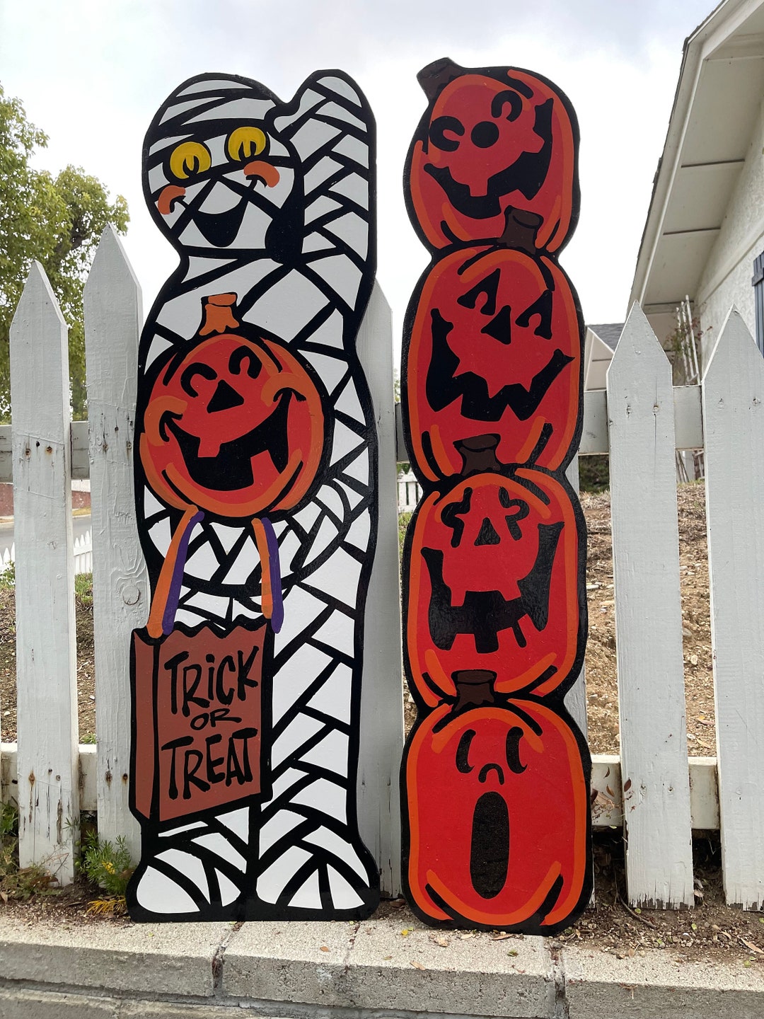 4 Mummy 4 Pumpkins Yard Art Cut Outs Halloween - Etsy