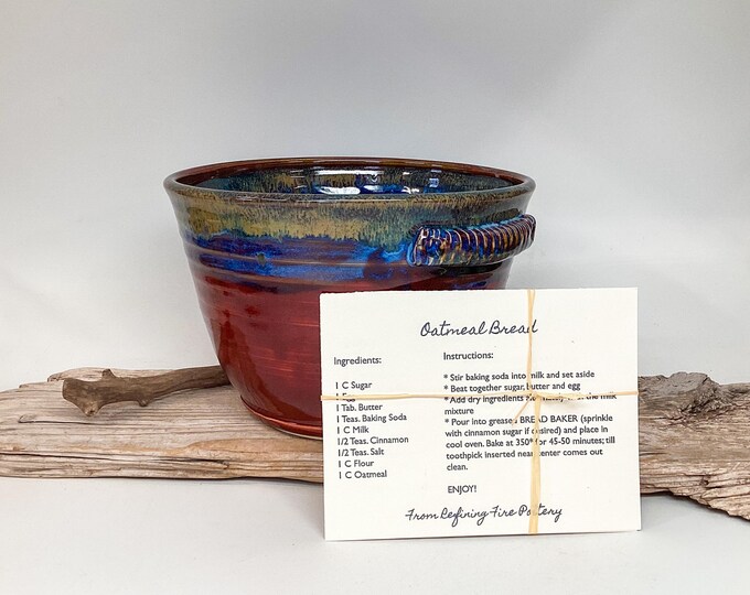 Ceramic Bread Baking Bowl: Glazed Stoneware Mixing & Serving Bowl - Etsy