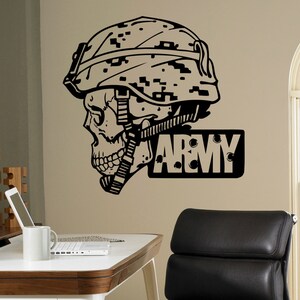 Army Wall Vinyl Decal Military Emblems Wall Sticker Home Interior ...