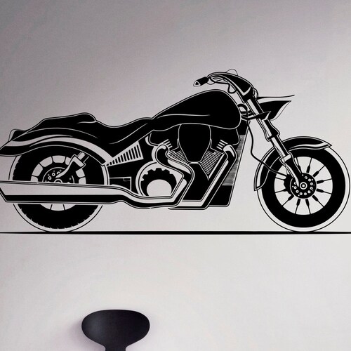 Motorcycle Chopper Wall Vinyl Decal Motorbike Wall Sticker - Etsy