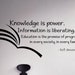 Knowledge is Power Wall Vinyl Decal Sticker Motivational | Etsy