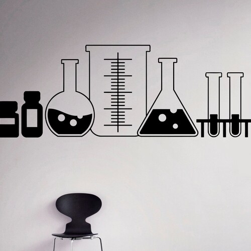 Vintage Laboratory Wall Decal Vinyl Sticker Chemistry - Etsy
