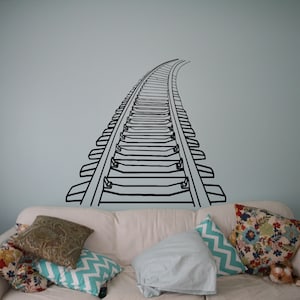 Railway Railroad Wall Decal Train Rail Vinyl Sticker Home Interior Wall ...