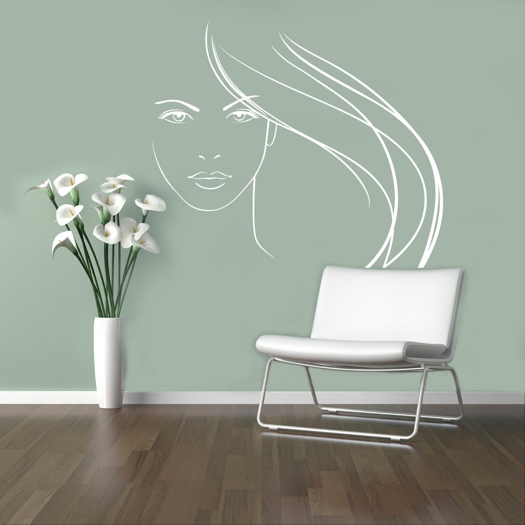 Beauty Salon Vinyl Decal Hair Salon Wall Sticker Shop Window Decor Wall ...
