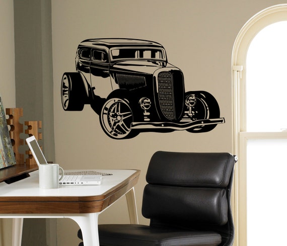 Hot Rod Roadster Wall Decal Classic Retro Car Vinyl Sticker | Etsy